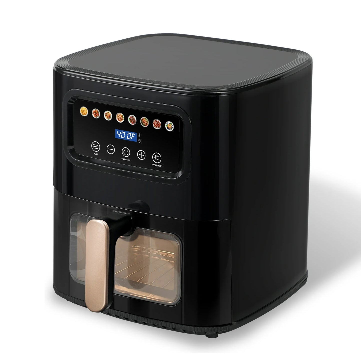 Cook With Color Digital Air Fryer, 5.2Qt Basket, 1400W, 8 Presets, Bla ...