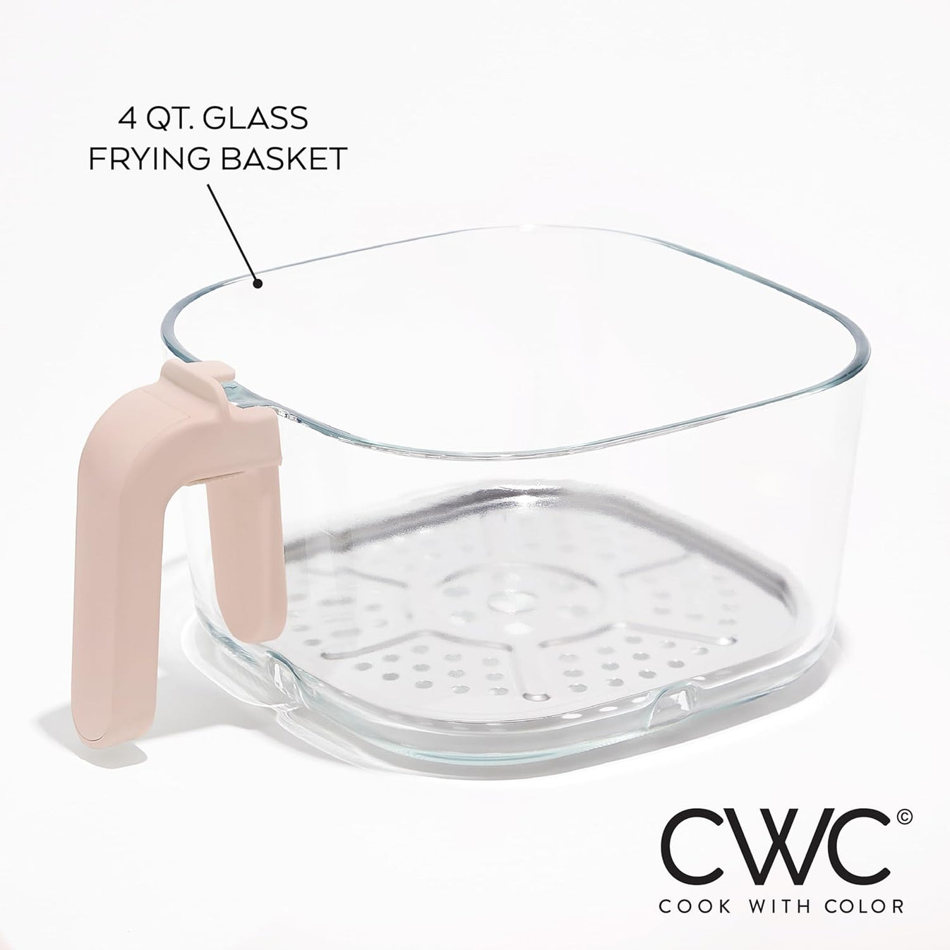 Cook with Color 1200W 4Qt-5.2Qt Air Fryer: Stylish Design, Glass Baske ...